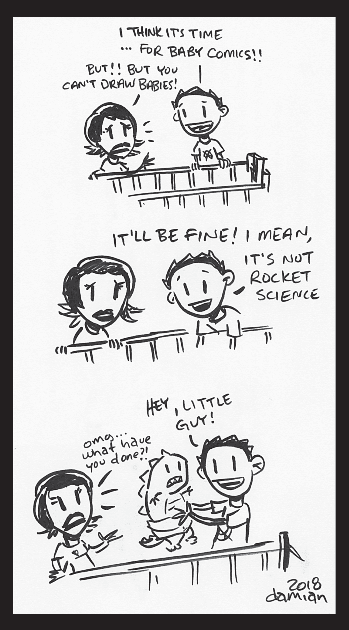 “Bad Parent – the birth of baby comics”-dorkboy comics